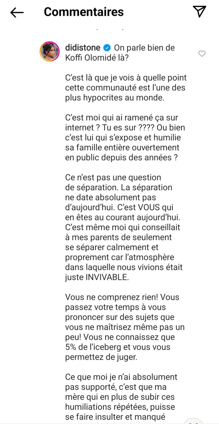 Voici pourquoi Didi Stone clash son père Koffi Olomidé sur les réseaux ...