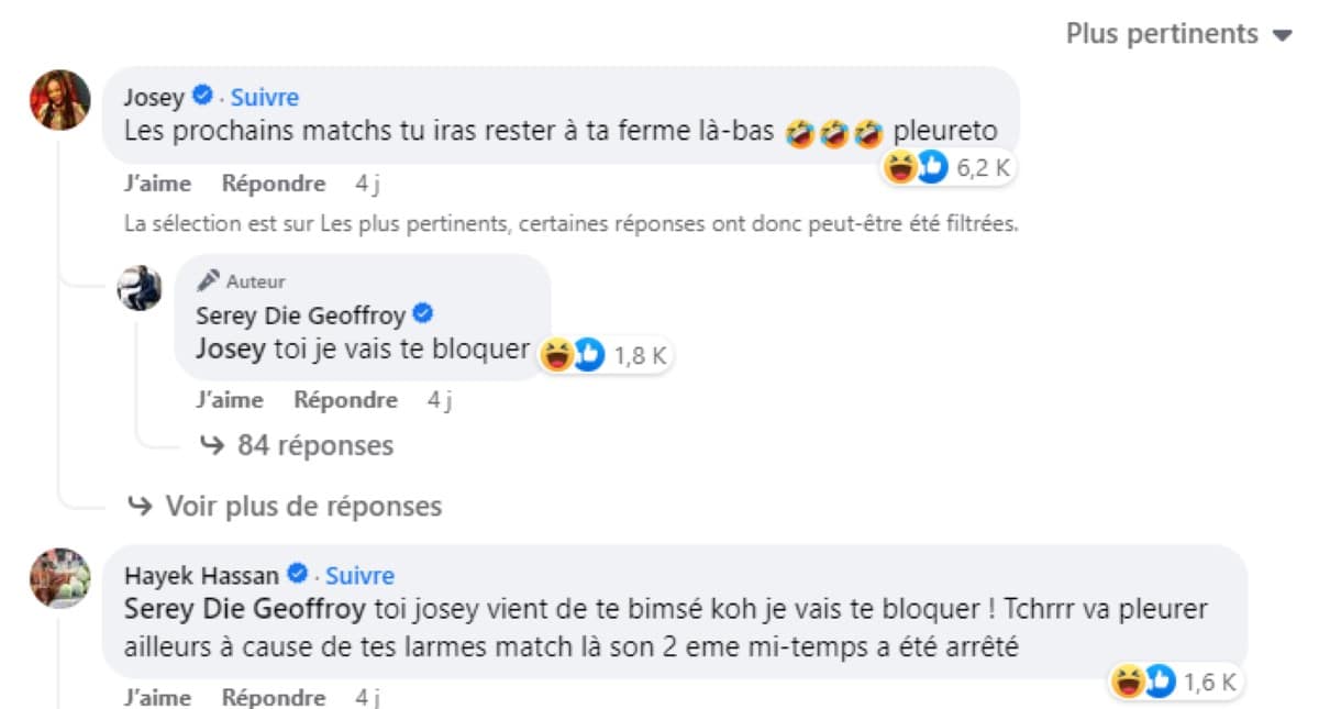 Serey Dié menace Josey sous le regard attentif des internautes ...